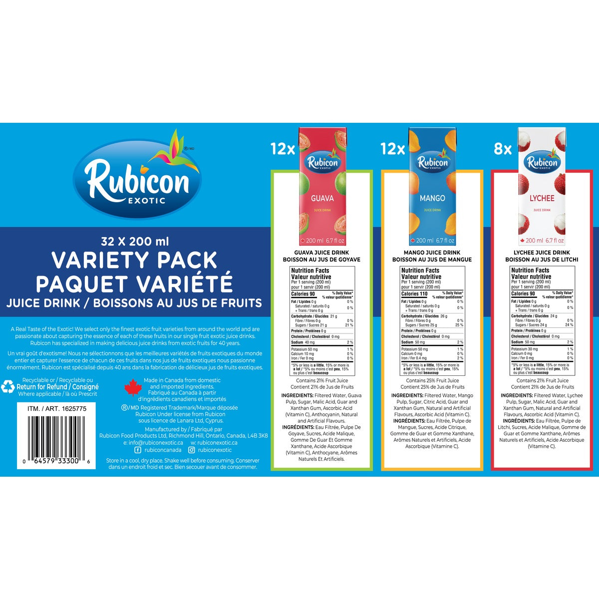 Rubicon Assorted Variety, 32 x 200 mL | Comfort.to