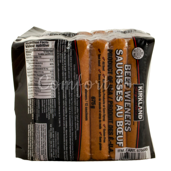 Kirkland Beef Hot Dogs Weiners, 3 x 0.7 kg | Comfort.to